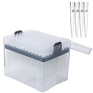 FOUR E'S SCIENTIFIC 960pcs Universal Filter Pipette Tips 1mL 1000uL Filtering Pipettor Tips Racked Non-pyrogenic DNAse/RNAse Free Autoclavable 10 Racks 96 Tips/Rack (960 Tips)