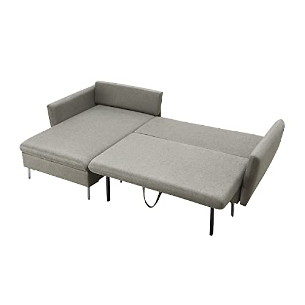 PEIHONGET Sleeper Sectional Sofa Couch, Modern L Shaped Sofa Bed with Pull-Out Sleeper Couches for Living Room Chasie Lounge Fabric Upholstered for Small Spaces, Apartment(Beige)