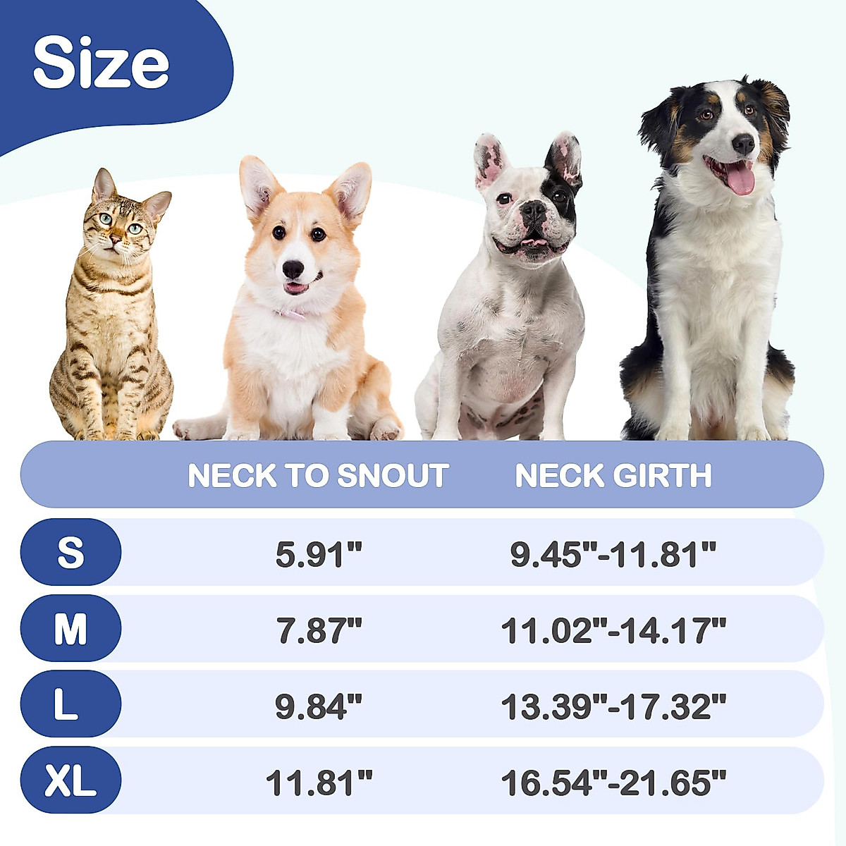 Yagamii Soft Dog Cone for Dogs After Surgery, Comfort Dog Cones for Large Medium Small Dogs, Adjustable Dog Recovery Collars & Cones, Elizabethan Collar Alternative to Stop Licking Wounds,Blue,XL