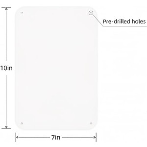 4-Pack White Blank Sign, 10"x 7" Plastic