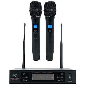 Rockville RPG2X10 Powered Bluetooth Mixer+(2) 10" Speakers+Stands+Wireless Mics