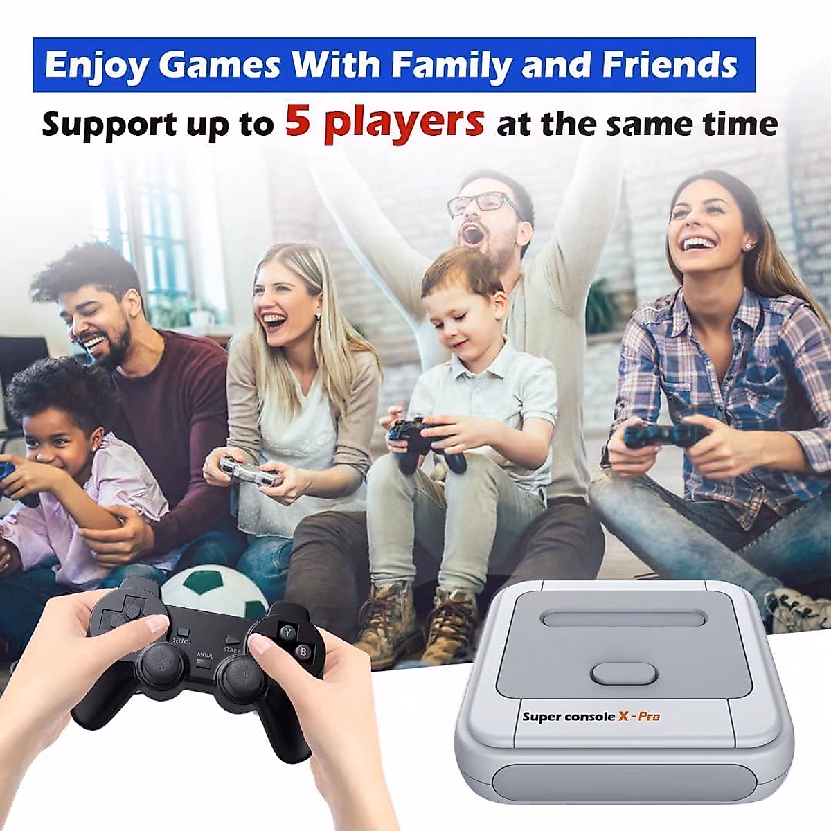Kinhank Retro Game Console,Super Console X PRO Emulator Console with 65000+ Video Games,Video Game Console with 70+Emulator,Dual System,Game Consoles for 4K TV,5 Players,LAN/WiFi,Best Gifts for Men