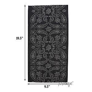 Motique Accessories Set of 3 Paisley Bandana Neck Gaiter Tube Headwear Motorcycle Face Scarf (Black Paisley Flowers)