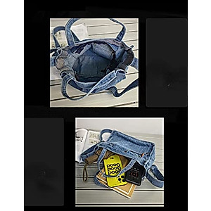 GESALOP Women's Denim Crossbody Bag, Small Shoulder Bag, Denim Purse, Handbag (Light blue)