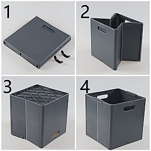 Nesmilers 4 Pack Collapsible Storage Cubes, Foldable Cubes Storage Bins, Grey