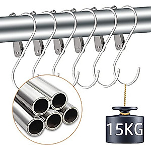 GEZIDEA S Hooks Stainless Steel Heavy Duty S Hooks Anti Drop for Work Shop,Wardrobe,Office,4Pieces
