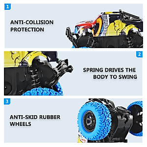 Vioziot Monster Truck for Boys, 2 Pack Push and Go Friction Powered Car Toys,Double-Directions Inertia Vehicle Set,Birthday Christmas Party Gift for Kids Age 3 4 5 6 Year Old