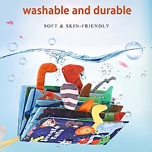 Play-Funny Baby Book 0-6 Months,Soft Book for Babies, Crinkle Tail Books for Newborn 0-3 Months, Baby Gift for Boys Girls