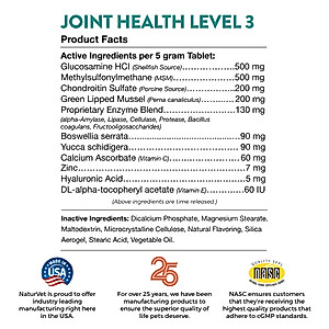 NaturVet Joint Health Time Release Level-3 Supreme Hip & Joint Dog Supplement