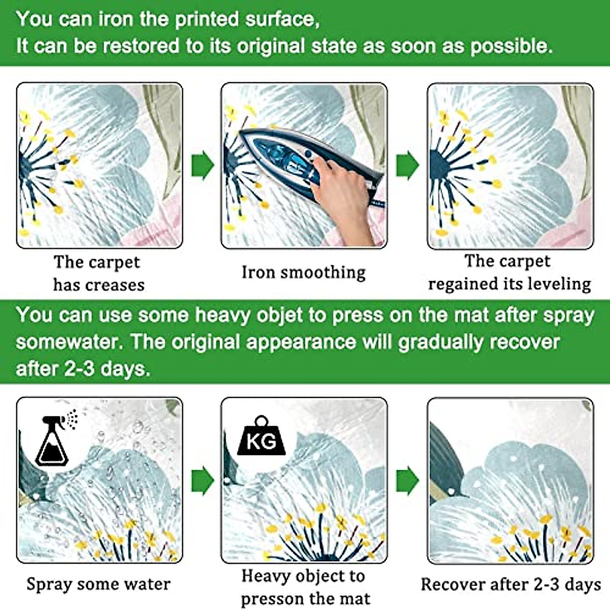 Area Rugs for Bedroom, Luxurious Soft and Thick Non-Slip Carpet for Baby Room, Nursery Modern Decor Rug, Modern Pastorable Flower Spring Floral