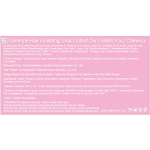 Hair Finishing Stick, 2pcs Hair Mascara for Flyaway Tamer, Fly Away Hair Tamer Stick for Enhance Gloss of Hair, Anti Frizz Broken Hair Baby Hair Flash Moment Flyaway Stick, Non-Greasy (pink)by Samnyte