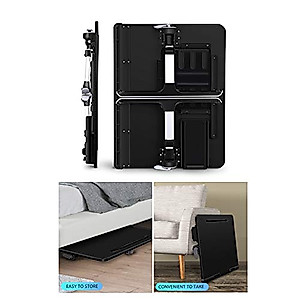 Laptop Bed Tray Table, SAIJI Adjustable Bed Desk for Laptop, Lap Desk for Laptop, Extra Large Super Stable Foldable Laptop Stand with Drawer for Eating, Working, Writing, Gaming, Drawing(Black)