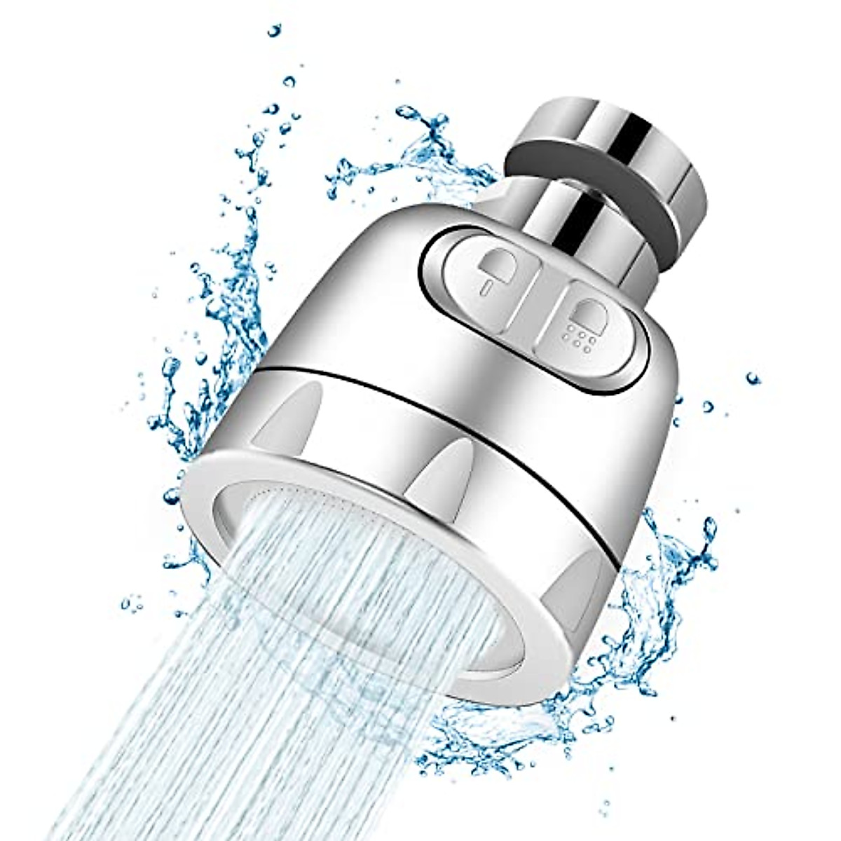 Faucet Aerator, 2022 Kitchen Sink Faucet Sprayer Head 360° Rotatable, High Pressure and Anti -Splash Water Saving Faucet Spray Head Bubbler for for Faucet Replacement Head, G1/2 Connector, 2 Modes