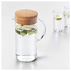 Ikea Pitcher With Lid, 8.66 x 7.09 x 4.72 inches, Clear Glass