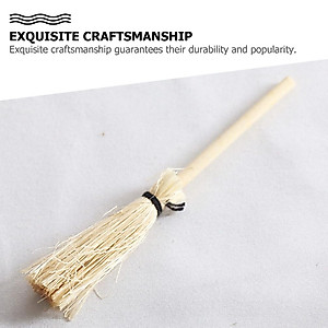 10Pcs Mini Broom Straw Craft Decoration Miniature Witch Broom Decoration Dollhouse Mini Room Scenery Accessory