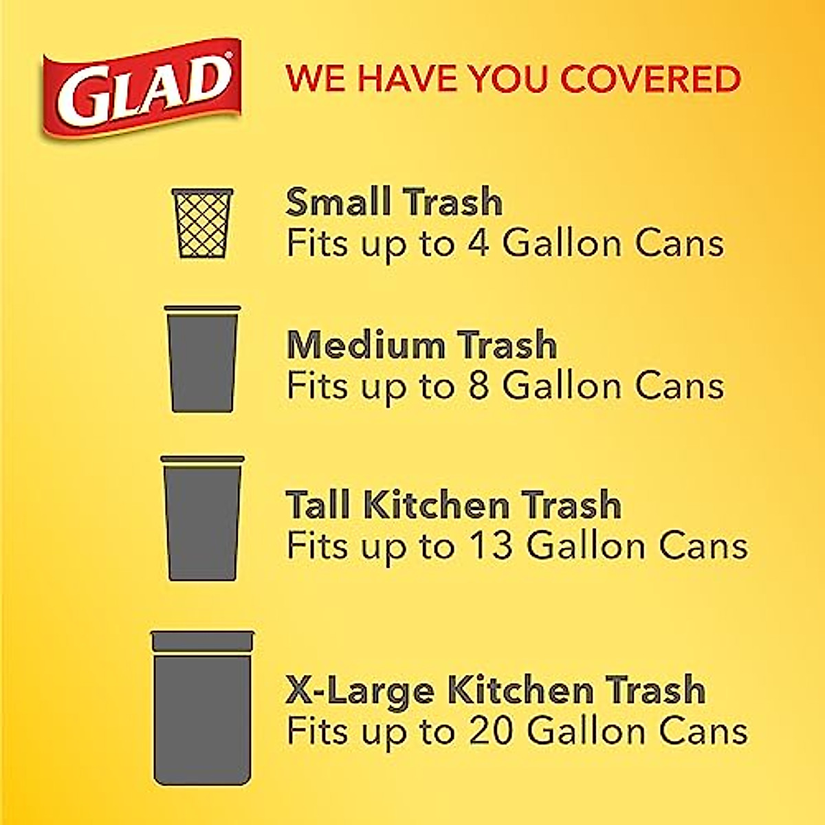 Glad Medium Drawstring Trash Bags, 8 Gallon, White, Fragrance Free, 26 Count, Pack May Vary