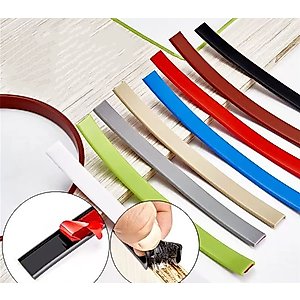 U-Shape Edge Banding, TPE Self Adhesive Veneer Edging Trim, Soft Edge Protector, Furniture Edge Strip for Countertop Table Cabinets Restoration (16mm*2m,Red)