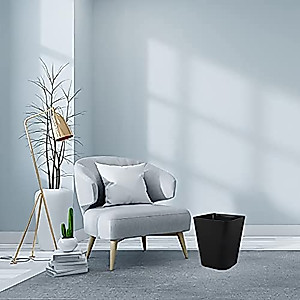 Small Bathroom Trash Can Plastic Garbage Can Square Waste Basket Trash Bins Container Bins for Bathroom, Office, Dorm Room, Home Office, Under Desk, Kitchen, Bedroom, 3 Pack, Black