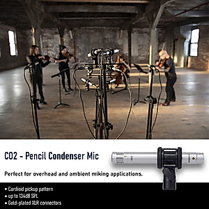 Samson DK707 7-Piece Drum Microphone Kit with 2 Tripod-Base Mic Boom Stands, Low Profile Microphone Stand with Telescoping Boom and 7 Premium XLR Mic Cables