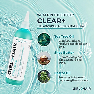 G+H CLEAR+ Apple Cider Vinegar Rinse | Clarifying Formula to Remove Buildup, Prevent Dandruff & Itchiness | For Healthy, Shiny & Soft Hair | Sulfate & Paraben-Free | 10.1 Fl Oz