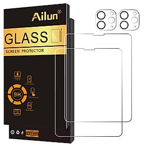 Ailun 2 Pack Screen Protector for iPad Pro 12.9 2022 6th & 2021 5th 2020 4th Generation + Camera Lens Protector,Tempered Glass Anti-Scratch Case Friendly, Compatible with Face ID Apple Pencil