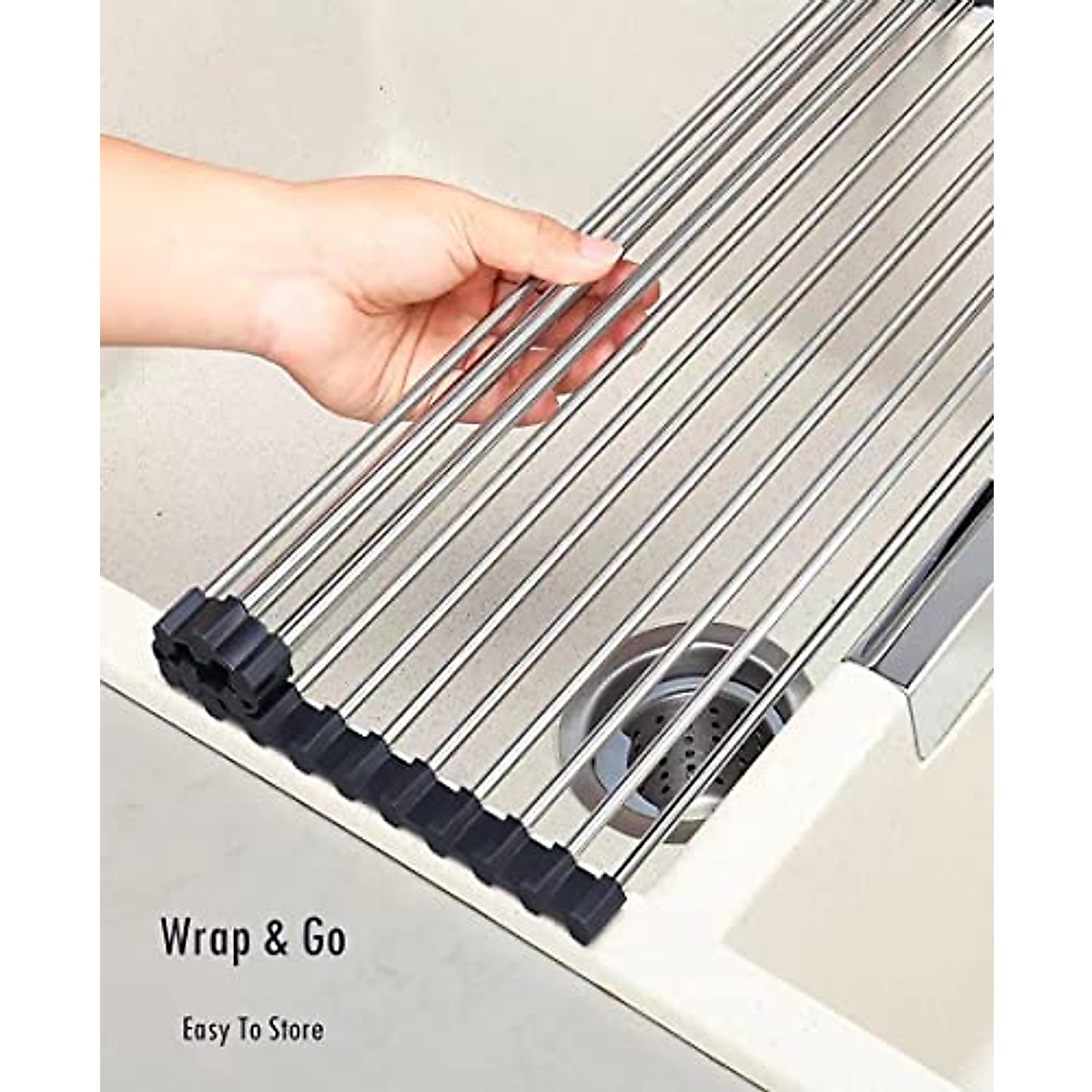 Frontier Stainless Steel Over The Sink Roll Up Dish Drying Rack