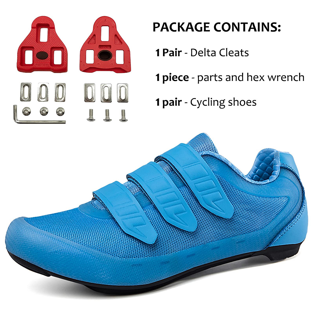 Mens Womens Indoor Cycling Shoes Compatible with Peloton Bike Shoes Cycling Shoes with Delta Cleats Clip Outdoor Pedal SPD Road Bike Shoes,Blue