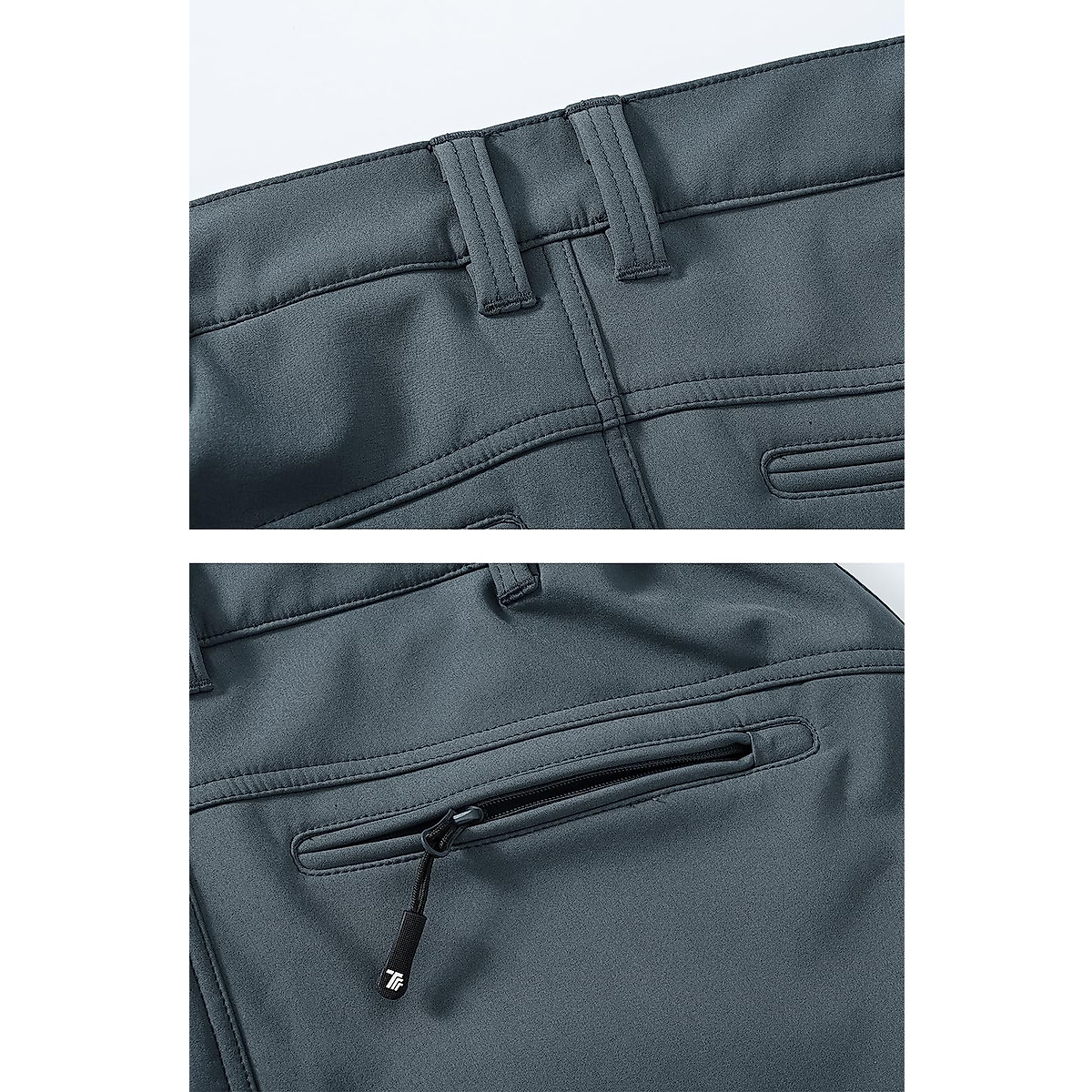 YSENTO Women's Snow Ski Waterproof Fleece Lined Pants Insulated Softshell Hiking Mountain Pants Grey Size XL