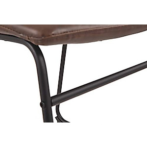 Signature Design by Ashley Mid Century Centiar Dining Bucket Chair, 2 Count, Black and Brown