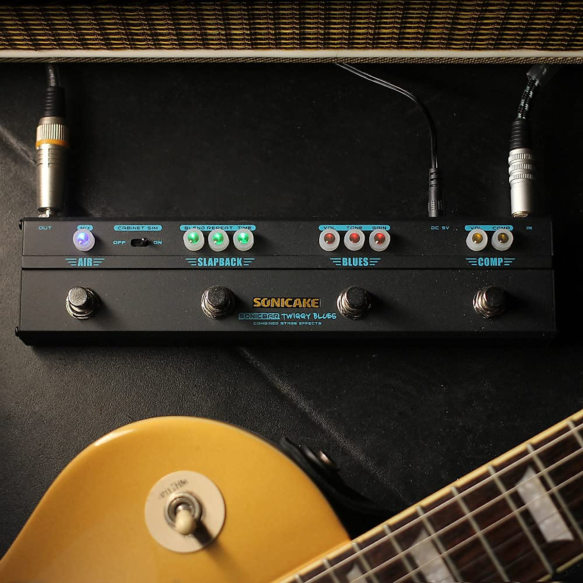 SONICAKE Guitar Multi Effect Pedal Overdrive Compressor Delay Reverb Guitar Pedal Twiggy Blues Vintage Blues Retro Rock Tone With Cab Sim