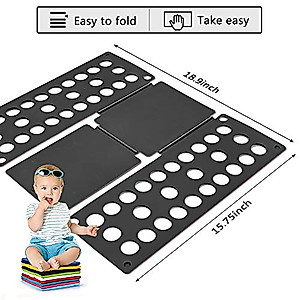 T shirt Clothes Folder Shirt Folding Board Laundry Organizer Easy and Fast for Kid and Adult(Blue&Black)