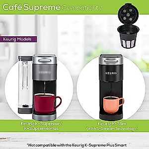 Perfect Pod Cafe Supreme Reusable Single Serve Coffee Filter Cup - Compatible with Keurig K Supreme (Plus) Coffee Maker