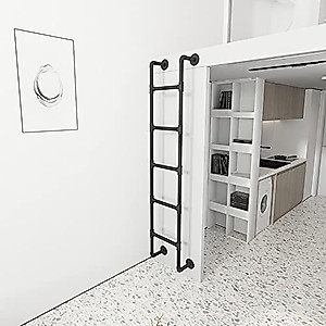 ZSPINJIA Escape Ladder for Egress Basement Window Well Covers Outside,Small Ladder for Fire Emergency Home Safety,Wrought Iron Loft Ladder with Fittings,Loads 150kg