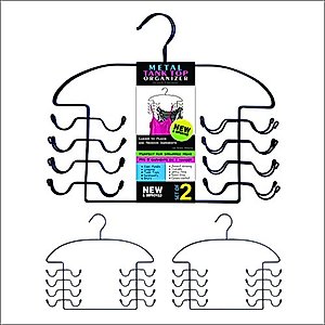 DR . ORGANIZER 2 pc set, Tank Top Closet Organizer Hangers - Black Steel, USA Patented (8200), 2 Count (Pack of 1)