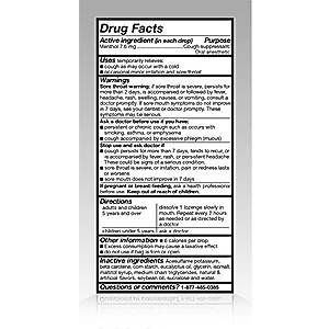 Amazon Basic Care Sugar Free Honey Lemon Cough Drops, 140 Count (Compare to Halls)