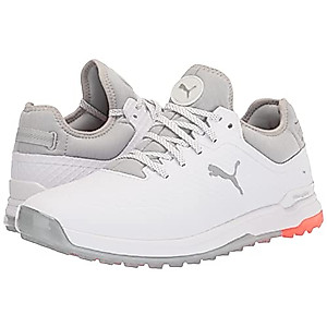 PUMA Men's Proadapt Alphacat Golf Shoe, White/High-Rise, 10.5