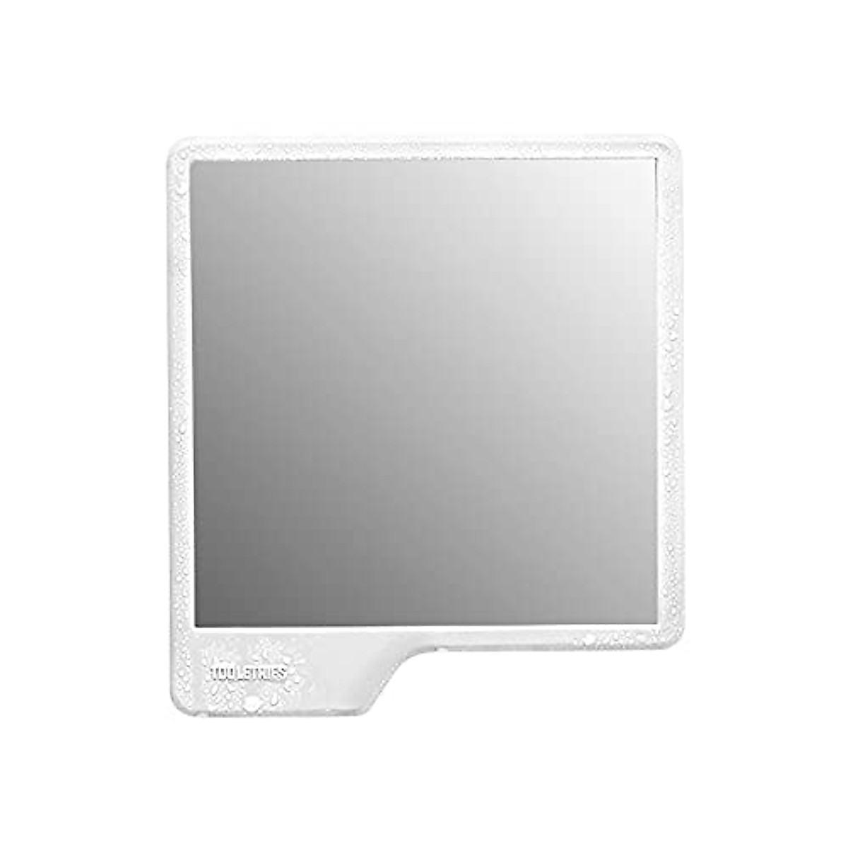 Tooletries – Oliver Shower Mirror - Premium Shower Mirror for Shaving, Grooming - 100% Silicone - SHATTERPROOF Mirror - Grips to Shiny Surfaces - No Suction Cups - No Adhesives - White