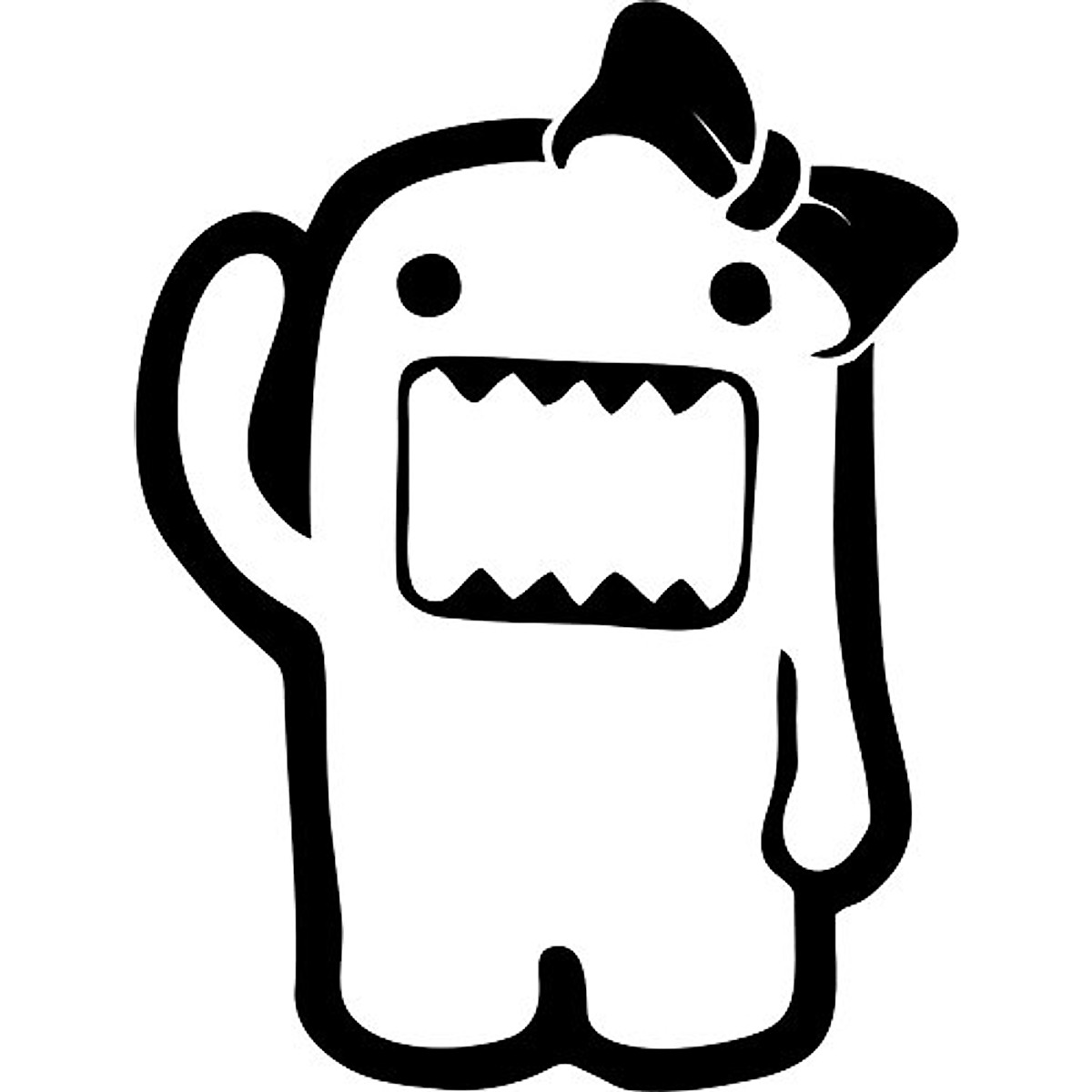 Domo Kun Girl 5" Tall Black Decal Sticker for Laptop Car Window Tablet Skateboard