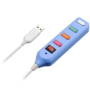 Greenhouse GH-UH204TPK 4-Port Colorful USB 2.0HUB for Bus Power, Black