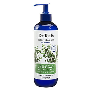Dr Teal's Spearmint Volume & Bounce Essential Oil Shampoo, Sulfate Free, Eucalyptus, 16 Fl Oz