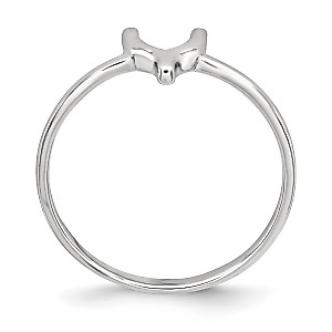 925 Sterling Silver Solid Back Polished Wishbone Ring Size 8 Jewelry for Women