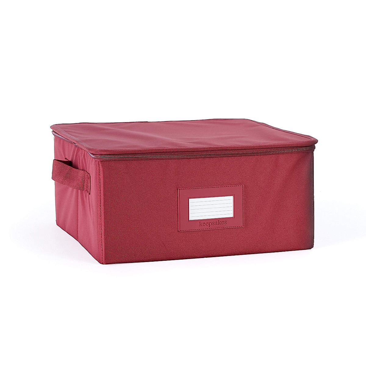 Covermates Keepsakes - Zip-Top Storage Box - Heavy Duty Polyester- Reinforced Handles - Stackable Design - Indoor Storage-Scarlett Red