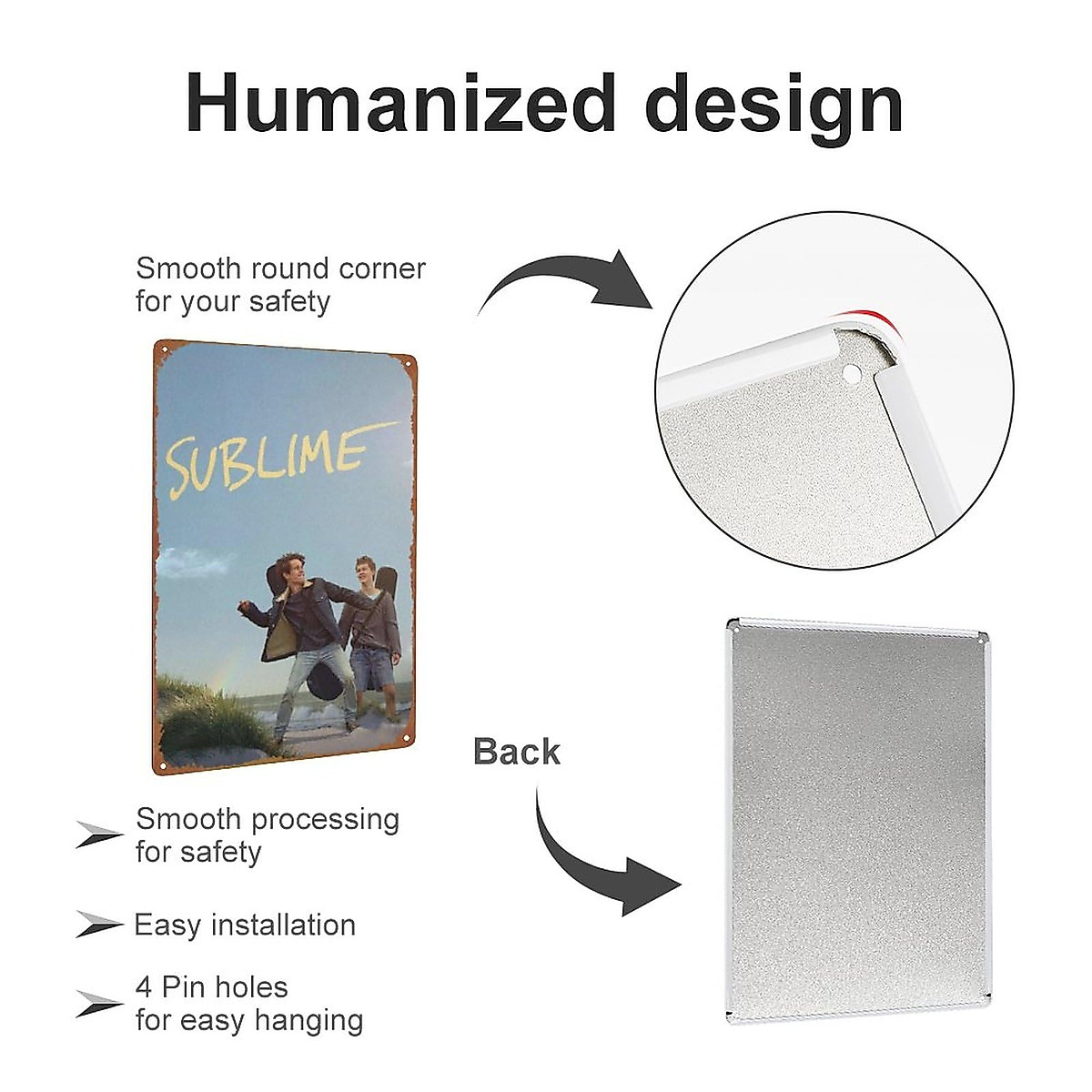 Sublime Movie Poster Tin Sign Cafe bar Home Wall Art Decoration Retro Metal Tin Sign 8x12 inch