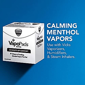 Vicks VapoPads, 20 Count – Soothing Menthol Vapor Pads for Vicks Humidifiers, Vaporizers, Waterless Vaporizers, and Plug-Ins, VSP-19