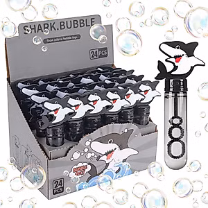 JOYYPOP 24 Pack Mini Bubble Wands for Kids Shark Party Favors Bubble Wands Summer Ocean Beach Gifts for Boys Girls Shark Theme Birthday Party