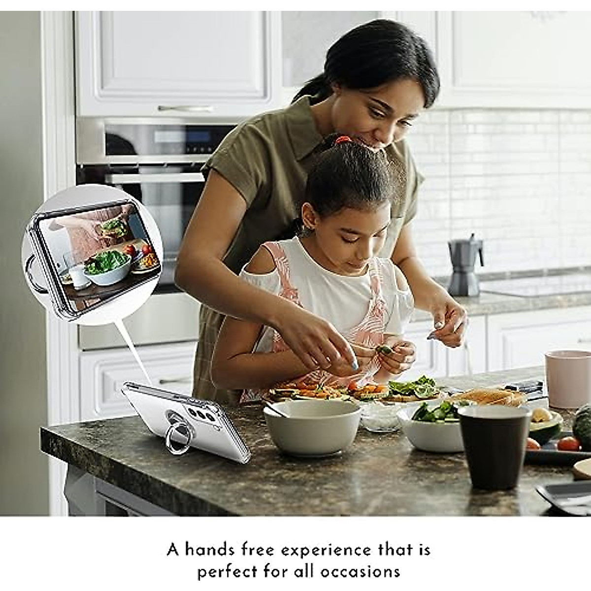 Silverback for Samsung Galaxy S22 Case Clear with Ring Kickstand, Protective Shock -Absorbing Bumper Shockproof Phone Case for Galaxy S22 -Clear