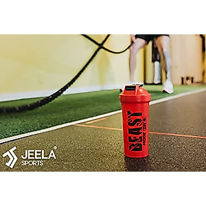 JEELA SPORTS - 2 PACK Protein Shaker Bottles for Protein Mixes With Shake Ball - 24 Oz, Dishwasher Safe Blender Shaker Bottles, Shaker Cup for Protein Shakes for Pre & Post Workout- Gifts, Gym