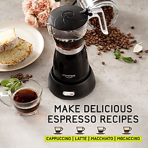 universal Electric Espresso/Moka Maker 6 cups, Moka Pot Electric, Espresso Machine, Prepare Italian Style Coffee Latte, Macchiato & Mocaccino, Cord-free Serving