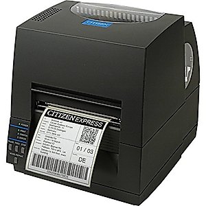 Citizen America CL-S521-W-GRY CL-S521 Series Direct Thermal Barcode and Label Printer with Wi-Fi and USB/RS232 Connection, Front Exit, 4" Maximum Print Width, 203 DPI Resolution, Gray