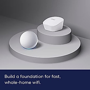 Echo Dot (5th Gen) Glacier White with eero Mesh Wifi Router